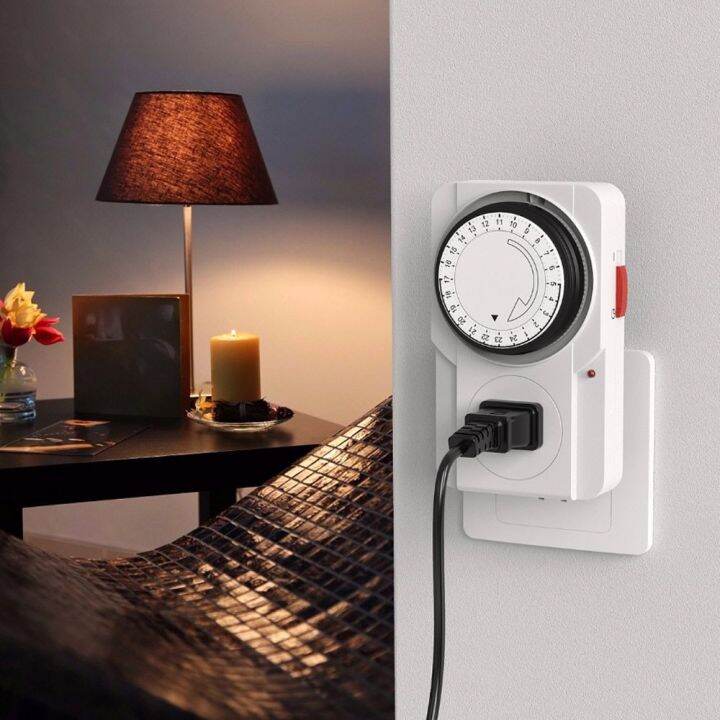 OKDEALS 230VAC 3500W 16A Cyclic Mechanical Timer 24 Hour Timing Socket ...