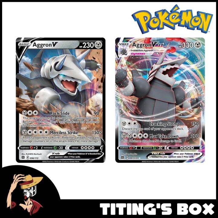 [EN] Pokemon TCG Aggron V 096/172 & Aggron Vmax 097/172 - Brilliant ...