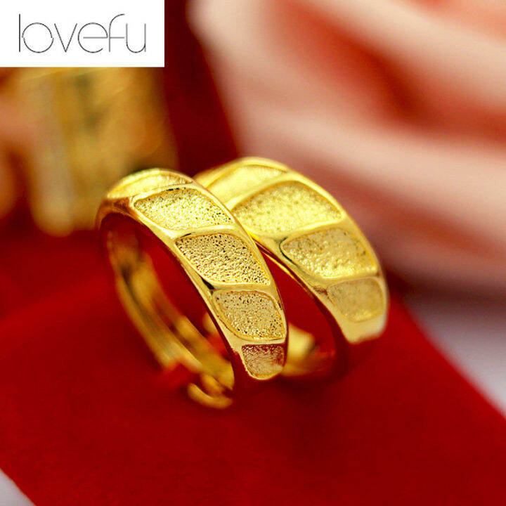 18K Saudi Gold Pawnable Couple Ring with Adjustable Opening | Lazada PH