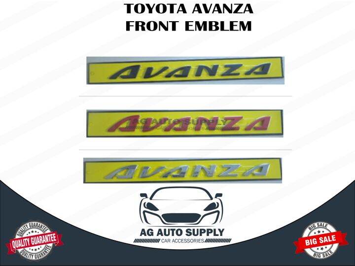 TOYOTA AVANZA Front Emblem Chrome/Red/Black | Lazada PH