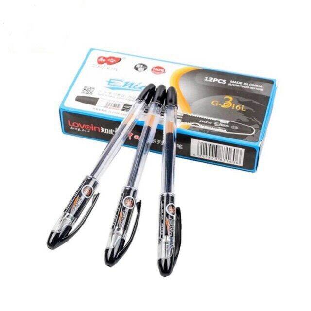 Enice 0.5mm G-316L Black Ink Gel Ink Pen Ballpen 12pcs/box | Lazada PH