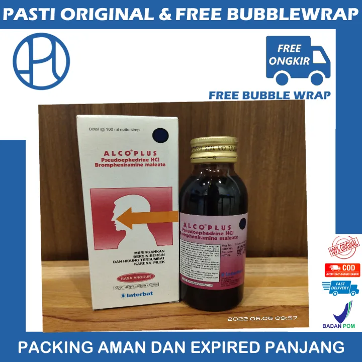 ALCO PLUS 100ML ALCOPLUS SIRUP OBAT BATUK BERDAHAK PILEK FLU | Lazada ...