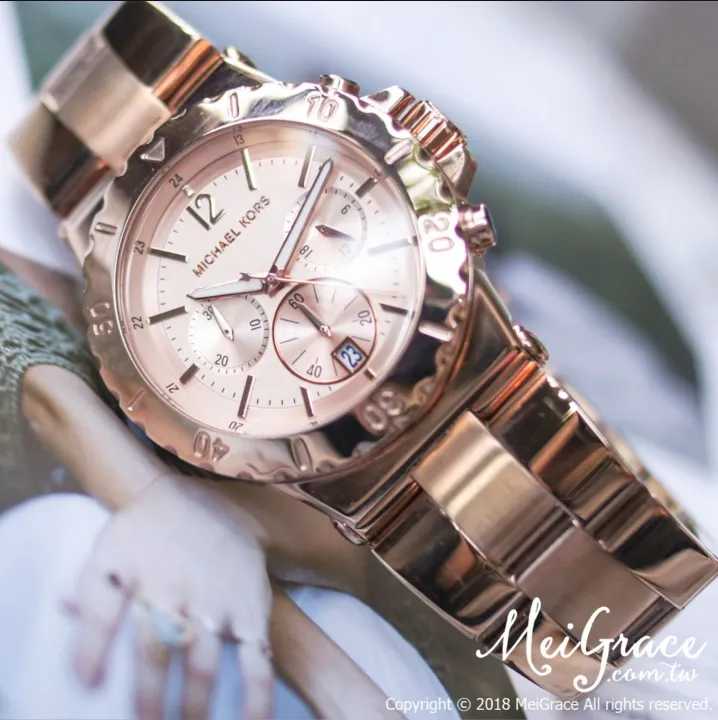Guaranteed Authentic Michael Kors Rose Gold Dial Chronograph Ladies ...