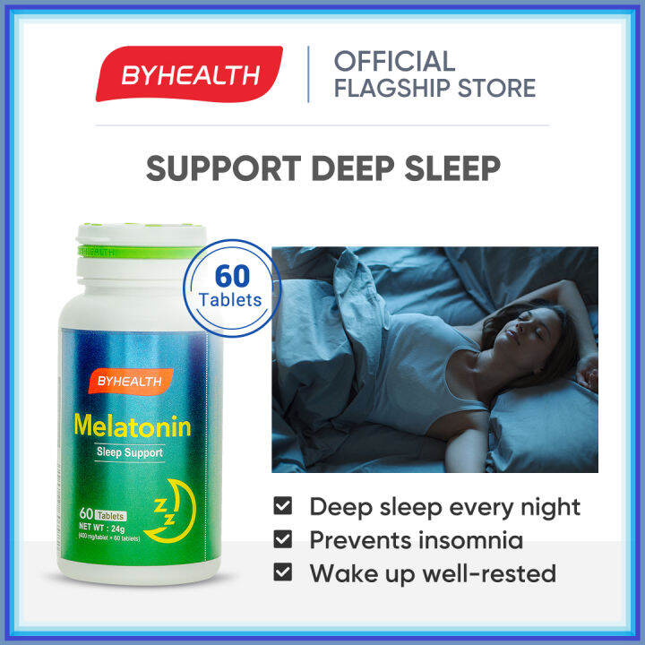 【Melatonin!】Byhealth Sleeping Pill Tablets (60 Tablets) Sleep Support ByHealth Prevent Insomnia ...