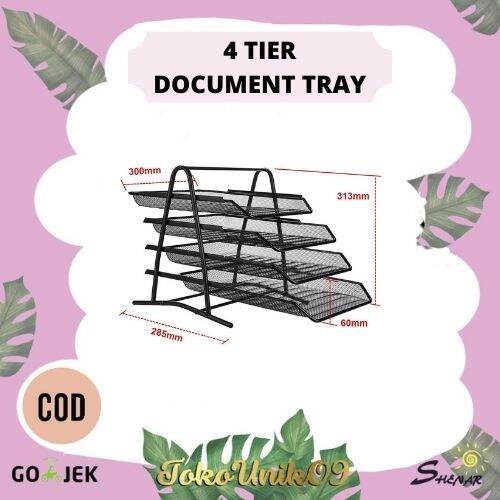 4 TIER DOCUMENT TRAY / rak dokumen besi 4 susun / Tray besi 4 susun ...