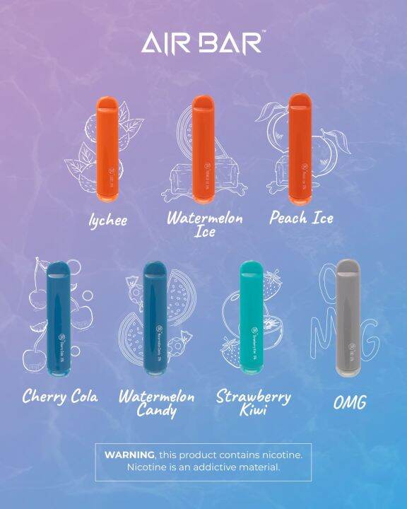 [DSID] AirBar Disposable 500 Puff Pods / Vape Sekali Pakai 500 Hisap ...