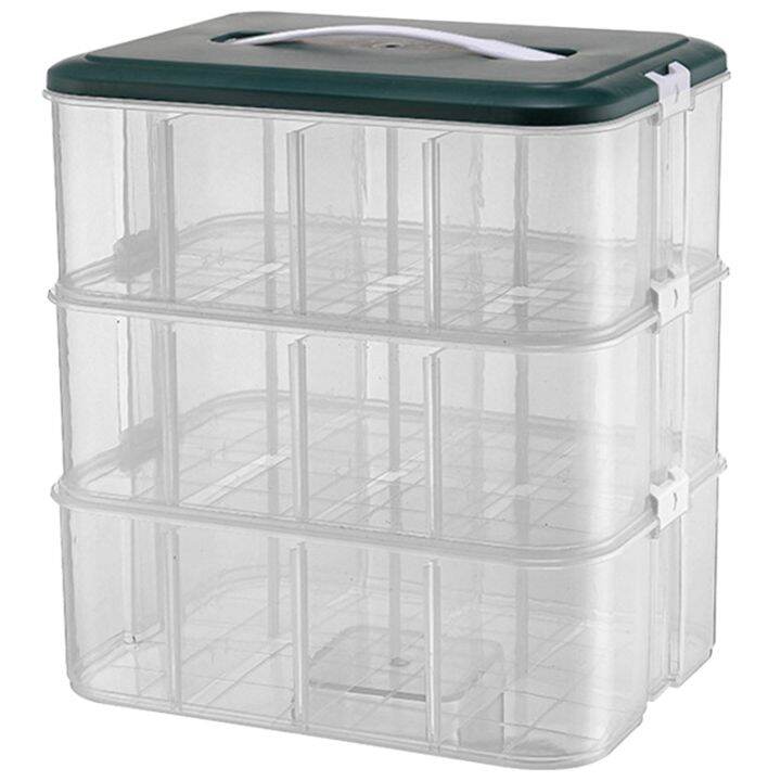 Stackable Toy Storage Box, Clear Adjustable Compartment Storage Storage ...