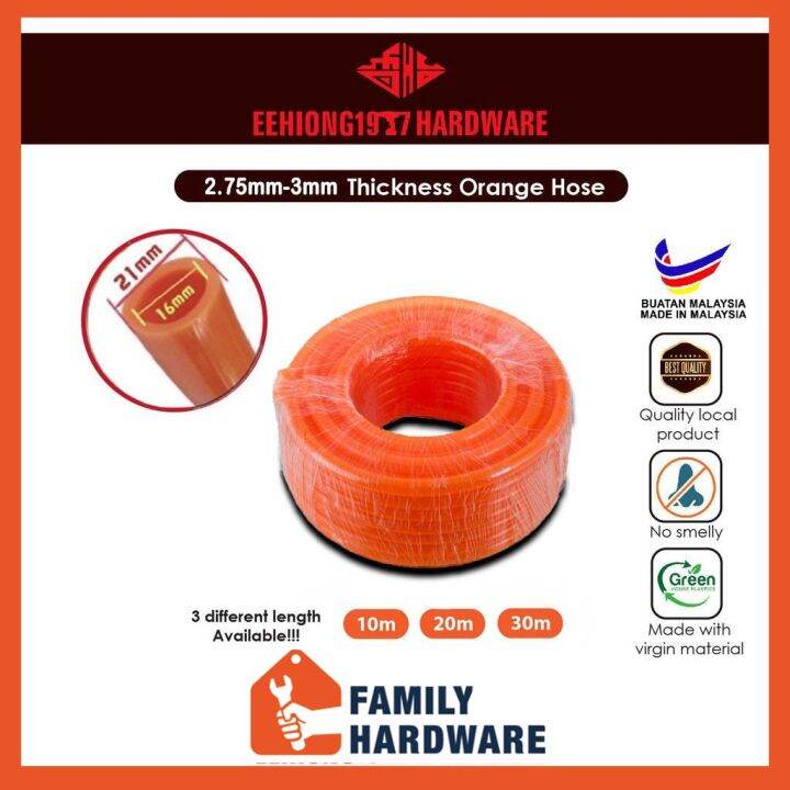 16mm x 30m Orange pvc Hose 3mm Thickness GARDEN HOSE GETAH PIPE air ...