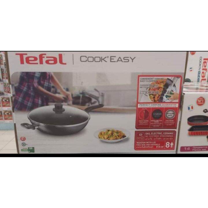 UAE Tefal Cook Easy Xl 36 Cm Non Stick Wokpan With Lid, Aluminium, Black, B5039296 | Lazada PH