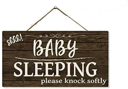 Baby Sleeping Dont Knock Do Not Disturb Sign Wood Door Decor Napping ...
