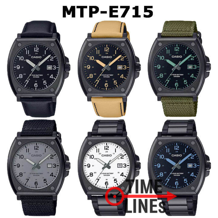 Casio ของแท้ รุ่น MTP-E715 นาฬิกาข้อมือผู้ชาย พร้อมกล่องและรับประกัน 1 ...