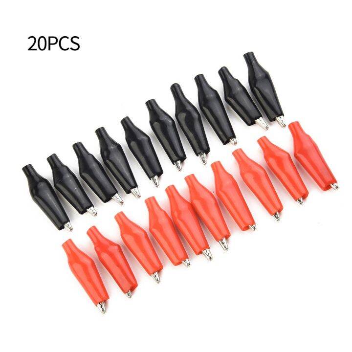 20x Black Alligator Clips Crocodile Wire Jumper Test Probe Electrical ...