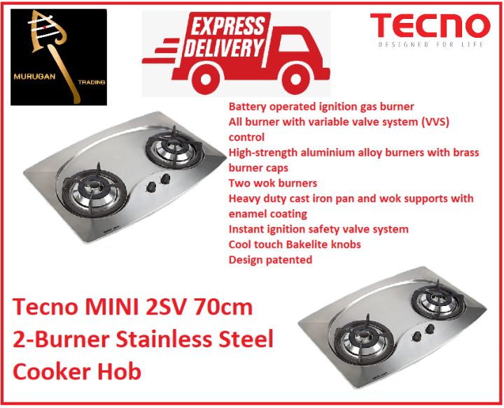 Tecno MINI 2SV 70cm 2-Burner Stainless Steel Cooker Hob / FREE EXPRESS ...