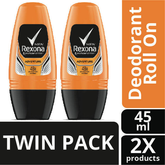 Rexona Men Anti Perspirant Deodorant Roll On Adventure 45ml Twin Pack ...