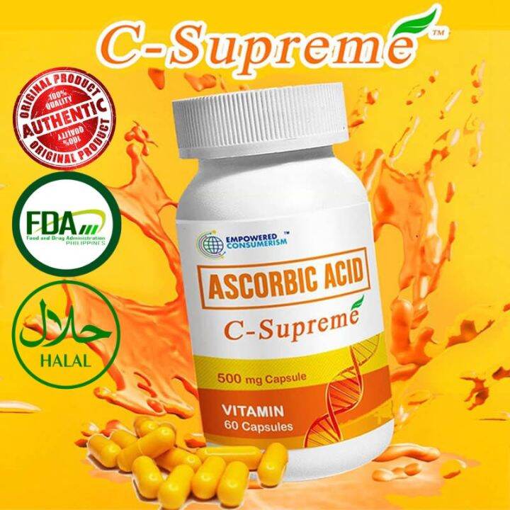 C - SUPREME ASCORBIC ACID VITAMIN C 500mg (60 capsule) | Lazada PH