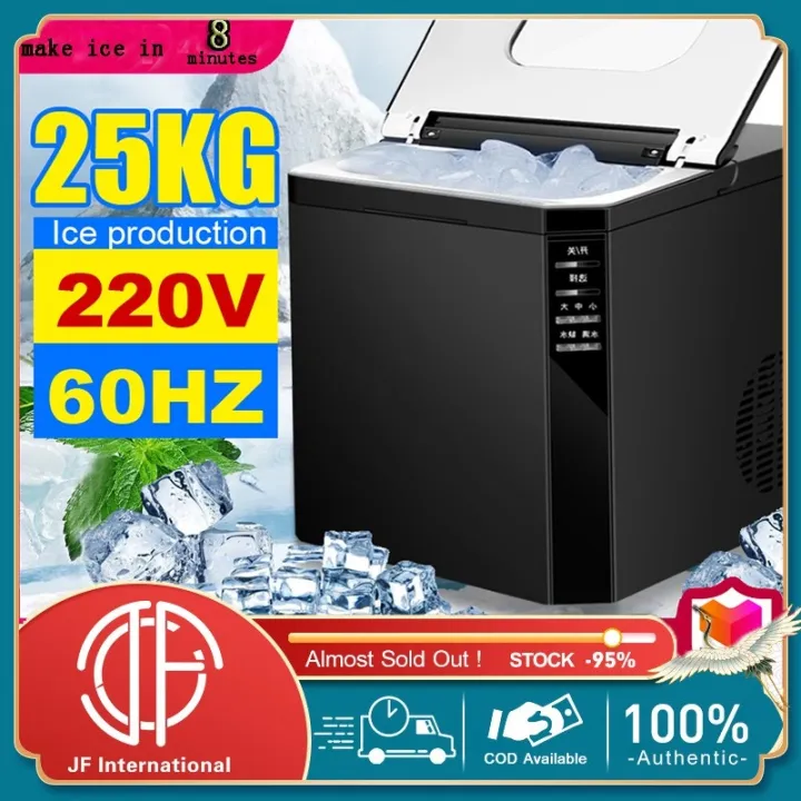 automatic electric 25kg household small ice maker cube ice stainless ...