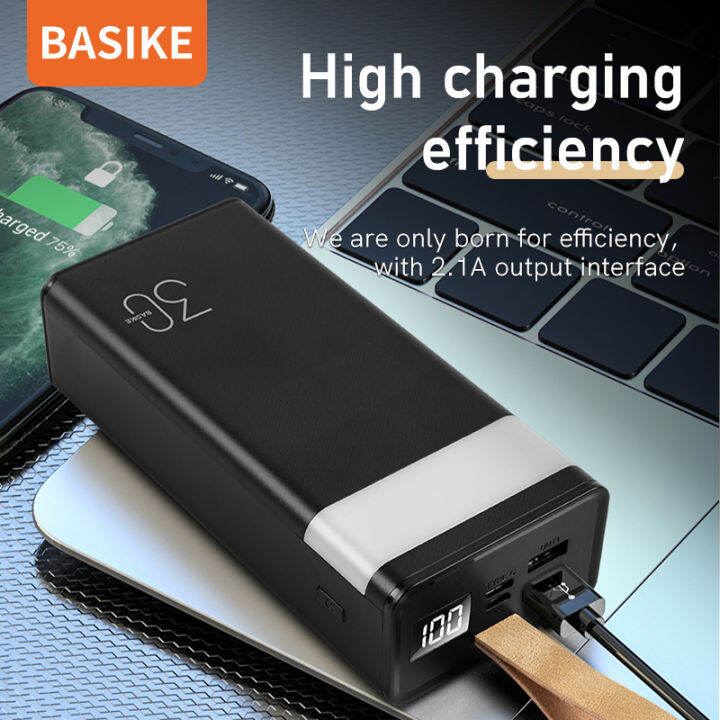Power bank original BASIKE 30000mAh power bank 2 USB outputs and 2 ...