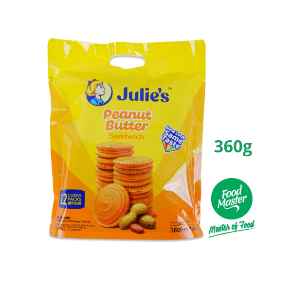 Julie's Sandwich Biscuits~Peanut Butter Flavour @ 12 Convi-Packs 360g ( Free Fragile ...