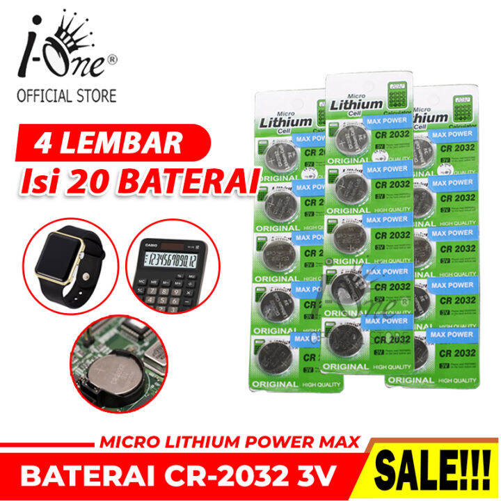 Baterai Jam Tangan 4 Lembar isi 20 - Baterai Cr2032 3v MAX POWER ...