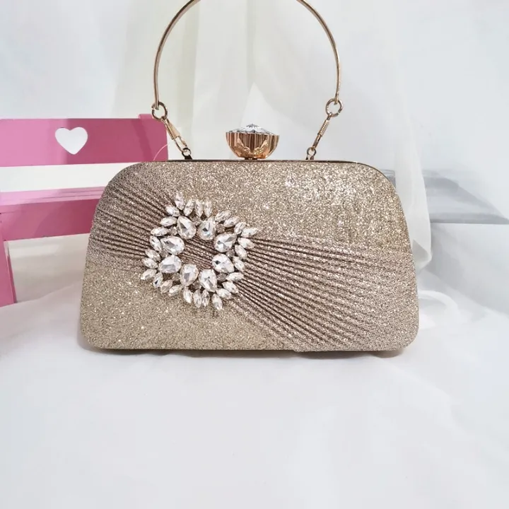 GFS Evening Bag Female Bag Sequined Reflective Portable Ladies Dinner ...