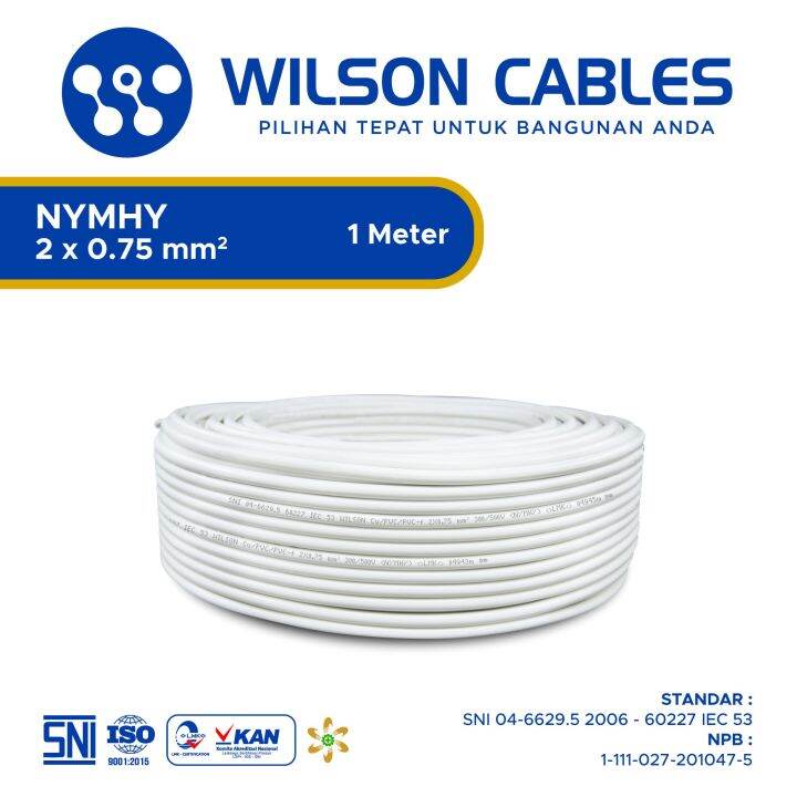 Kabel NYMHY 2x0.75 mm2 - Kabel Listrik Tembaga Wilson Cables | Lazada Indonesia