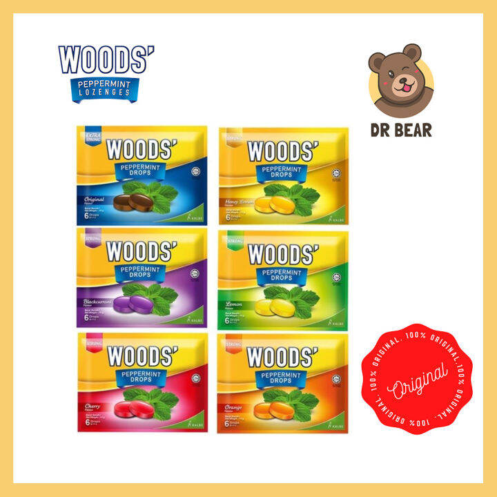 Woods Lozenges Peppermint Sore Throat Drops 6 drops 2.5g (1 Pack) | Lazada