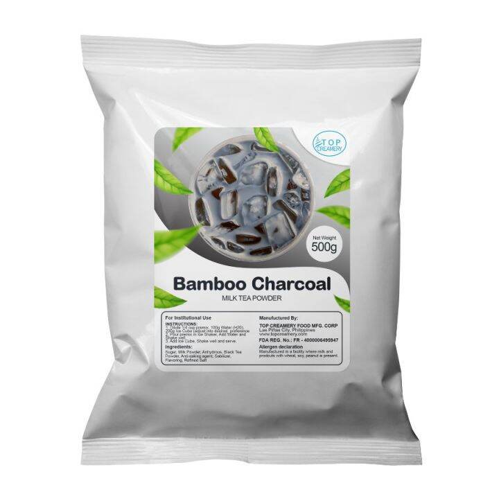 Bamboo Charcoal Milk Tea Powder 500g TopCreamery | Lazada PH