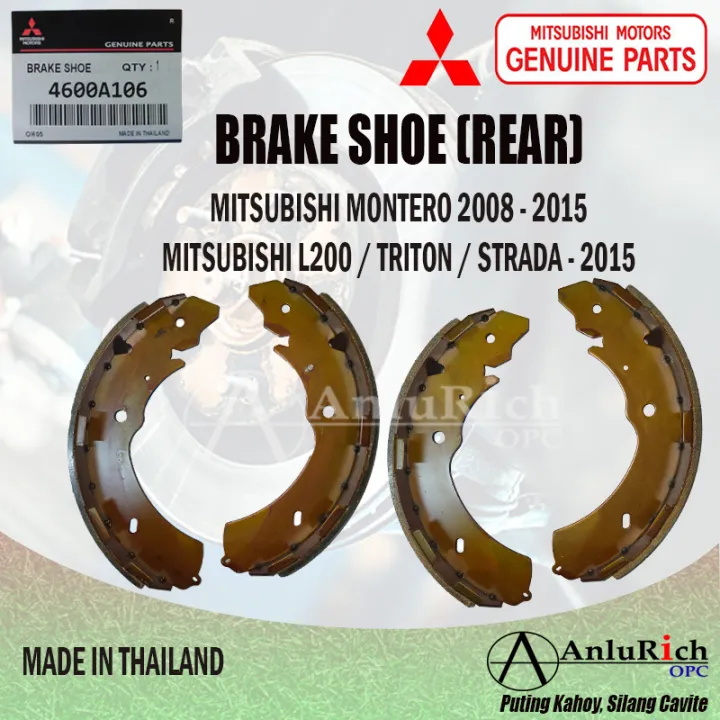 GENUINE MITSUBISHI REAR BRAKE SHOE SET FOR MITSUBISHI MONTERO 2008-2015 ...