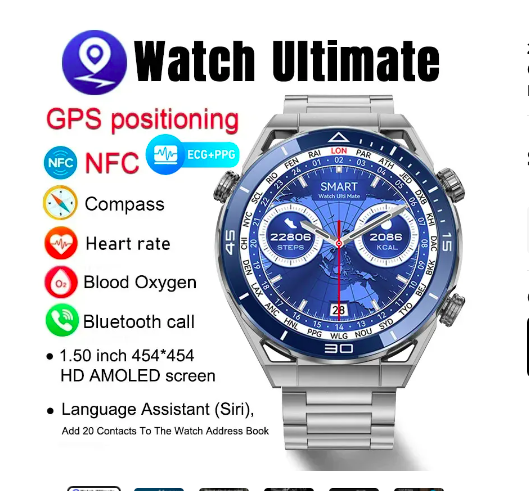 GS Ultimate Smart Watch Men 466*466 HD Screen BT Call Compass NFC ...