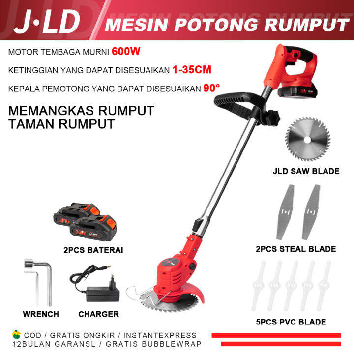 JLD Mesin Pemotong Rumput Adjustable 36V Multifungsi Pemotong Rumput ...