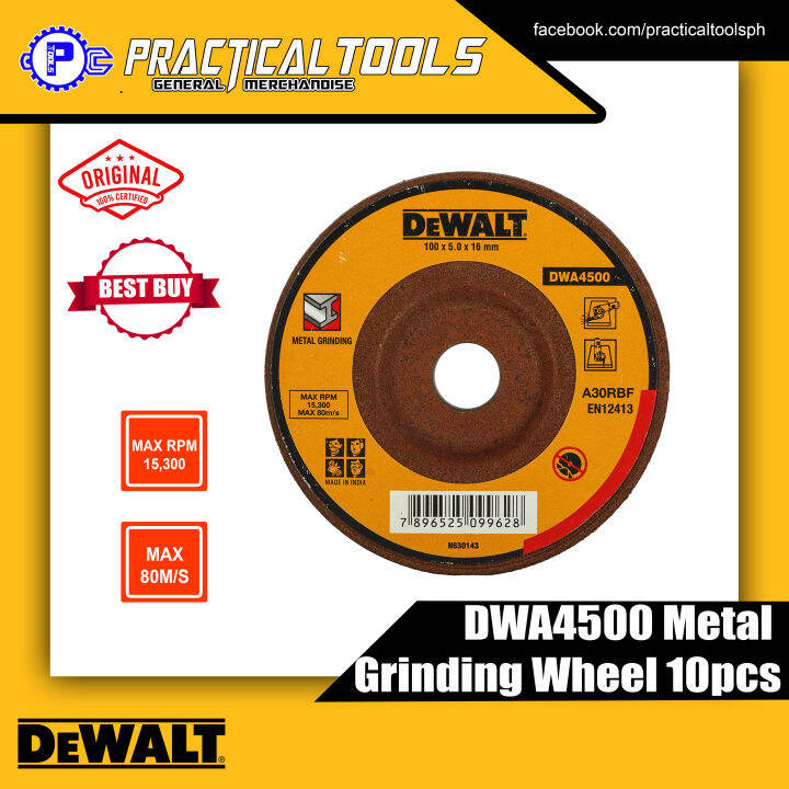 DEWALT 10pieces 4" Grinding Disc - Metal - 100 x 6.0 x 16mm (DWA4500 ...