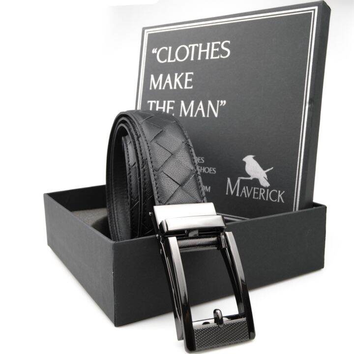 Le Galon Automatico in Black - The Braided leather auto belt เข็มขัด ...