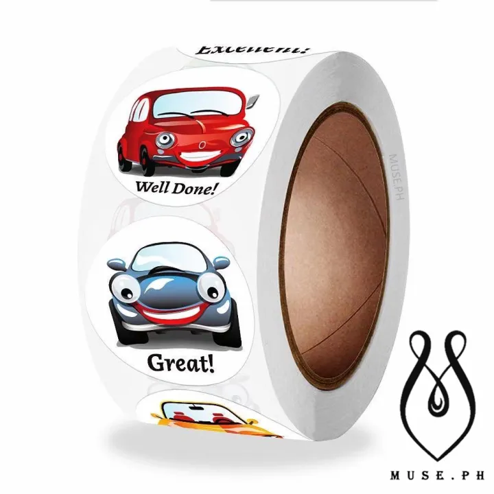 MUSE.PH 500pcs/roll Four different patterns car cartoon Stickers for ...