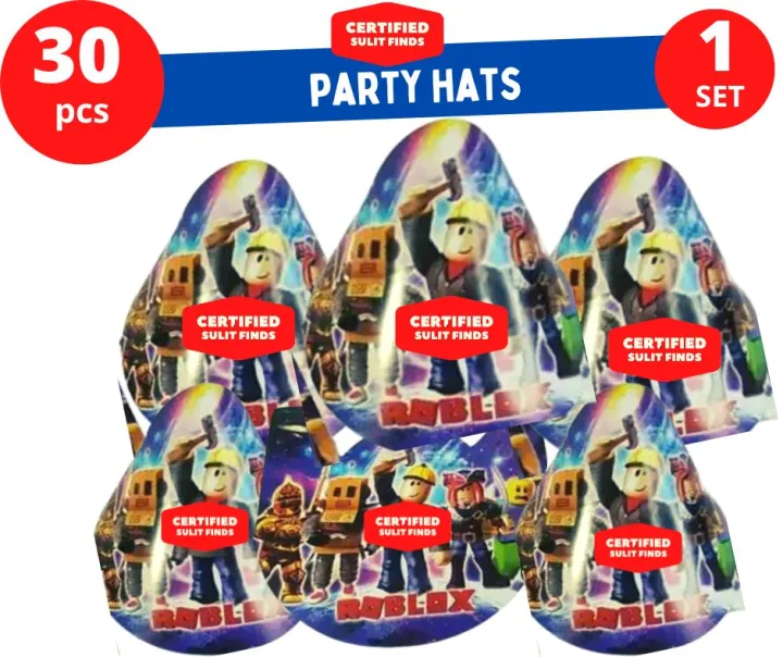 Roblox Party Hats Roblox Party Needs on Sale Roblox Paper Plates Table ...