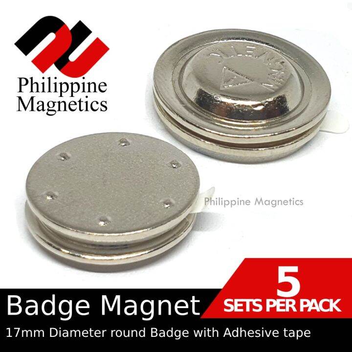 【READY STOCK】 ☂5 Sets of 17mm Diameter Super Strong Magnetic Name Tag ...