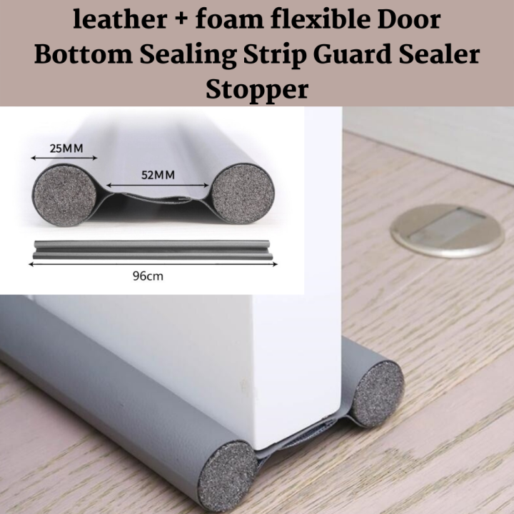 Upgrade leather + foam flexible Door Bottom Sealing Strip Guard Sealer ...