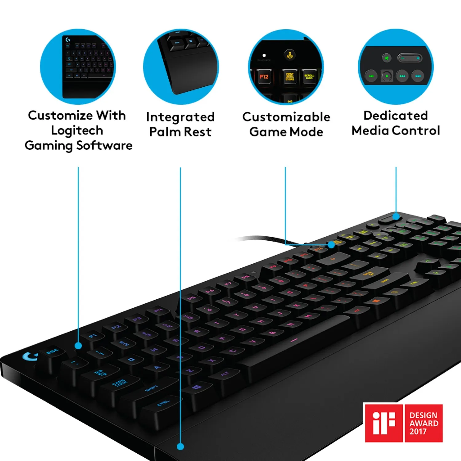Logitech G213 Prodigy RGB Gaming Keyboard ดำ | Thisshop