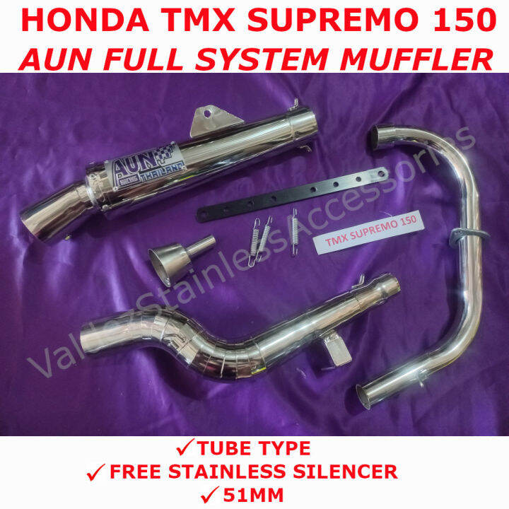 HONDA TMX SUPREMO 150 , New Full System Open Muffler AUN , Stainless ...
