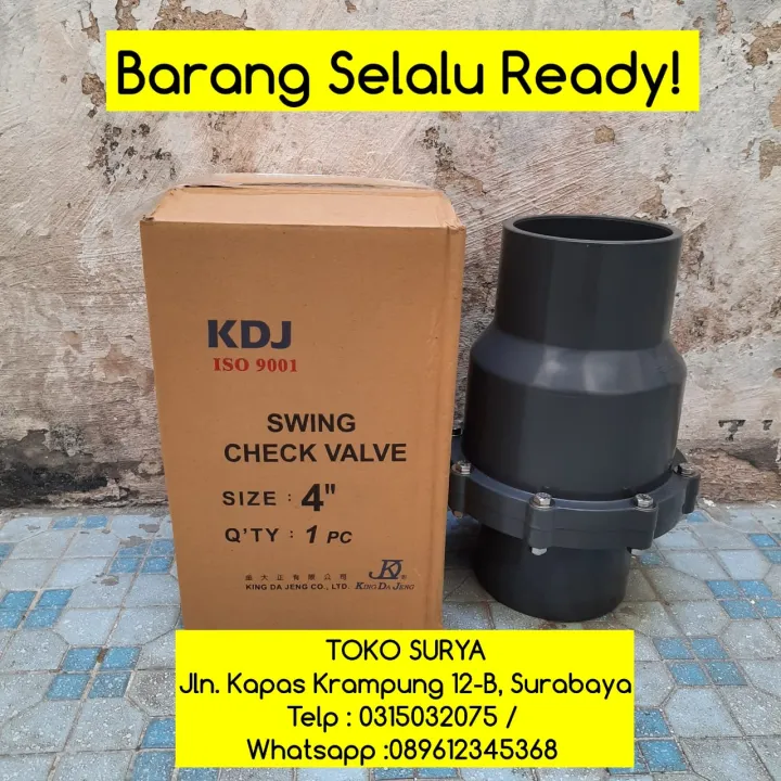 KDJcv4 - Check Valve 4" PVC KDJ swing check valve 4" cek valep 4" check valep 4" check valve 4 ...