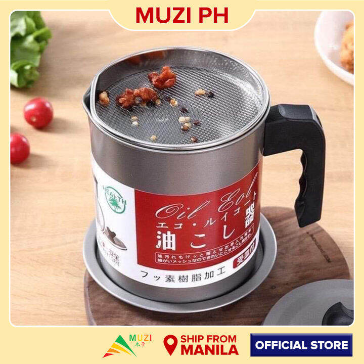 Muzi 1.4L Kitchen Oil Dripping Pot - Non Stick Container / Strainer ...