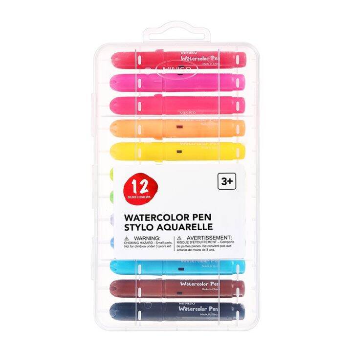 Miniso 12/24 Color Watercolor Pen Fineliner Drawing Coloring Art ...