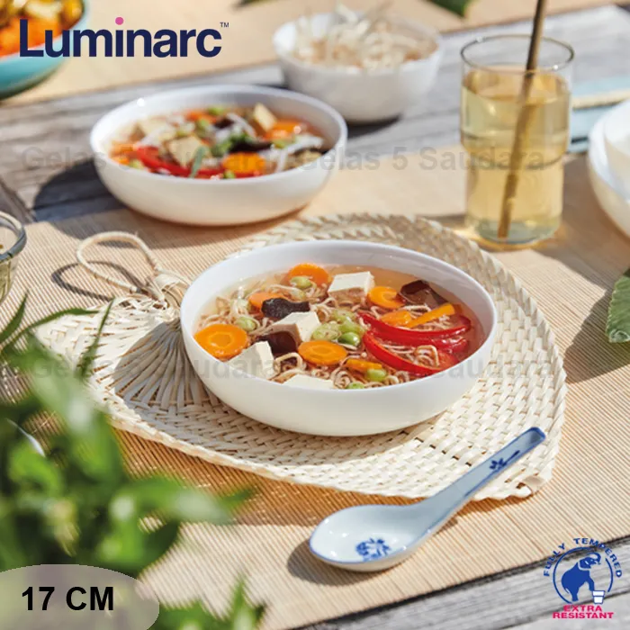 Luminarc Piring Sup 17 cm/Piring Pasta/Piring Kaca/Piring Mie/Piring ...