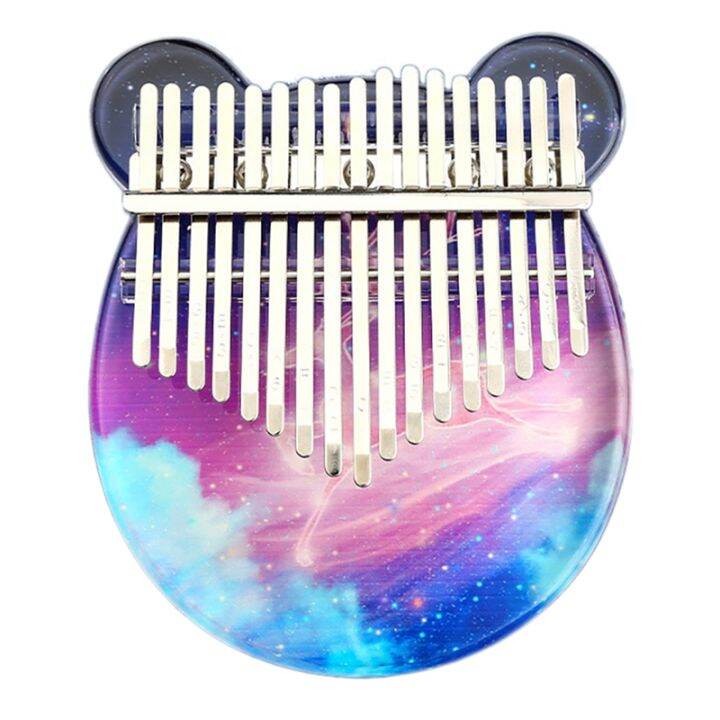 Painted Kalimba Acrylic 17 Key Transparent Thumb Piano with Tuner ...