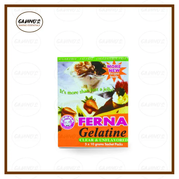 Ferna Gelatine Unflavored and Clear 5 x 10grams Sachet Pack Sugar-Free ...
