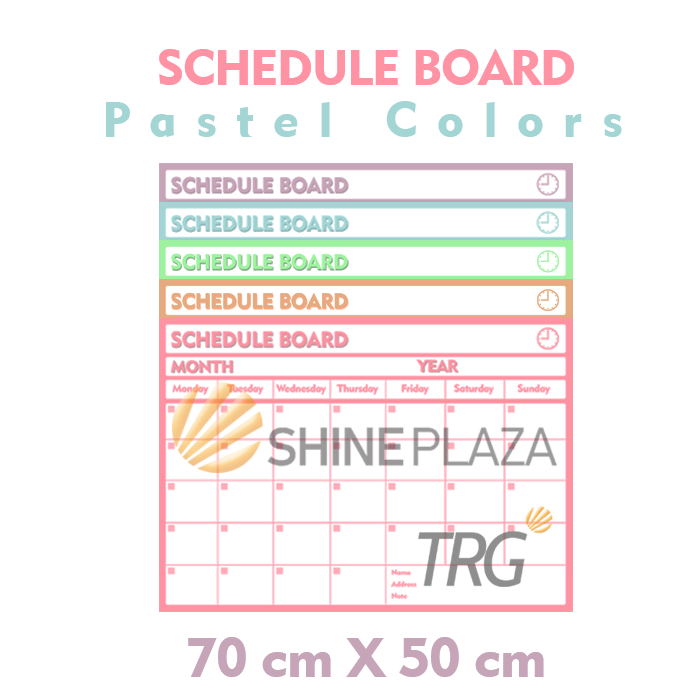 Schedule Board Pastel TRG - Papan Jadwal Papan Whiteboard Flexible TRG ...