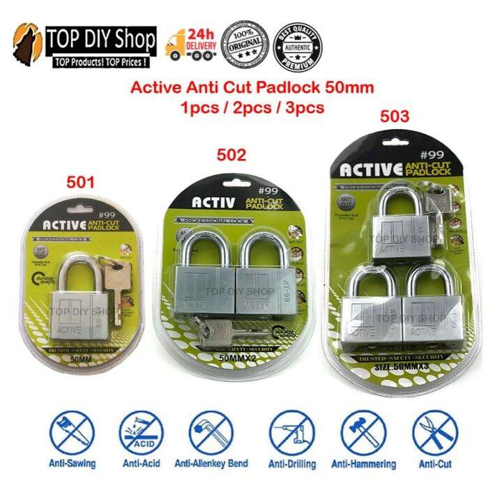 ACTIVE Anti-Cut PadLock / Top Security Padlock / House Lock / Door lock ...