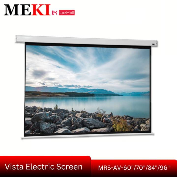 MEKI VISTA ELECTRIC PROJECTOR SCREEN (1:1 Format, Wall & Remote Control ...