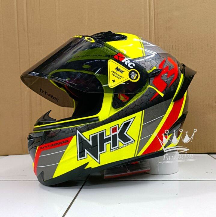 Helm full face NHK rx9 motif navy yellow pluo paket ganteng original ...