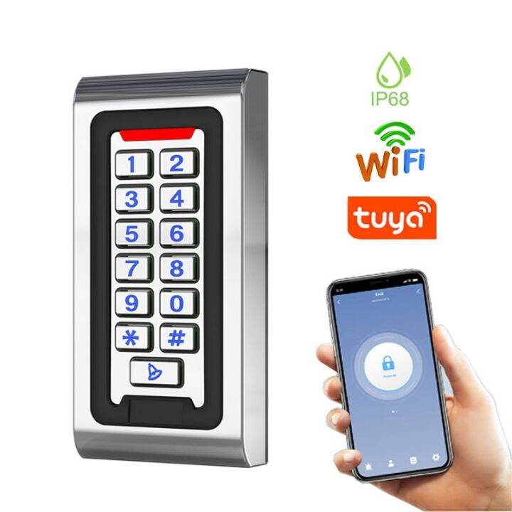 New WIFI Tuya APP IP68 Waterproof Metal Keypad RFID Card Door Access Control Standalone Access ...