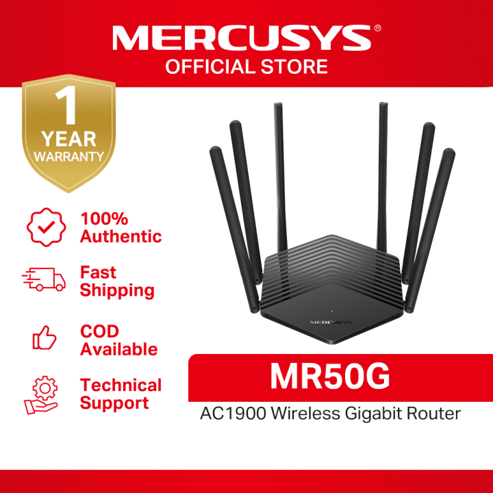 Mercusys Mr50g Ac1900 Wi Fi 5 Gigabit Router Smart Connect Beamforming Mu Mimo Access Point Mode